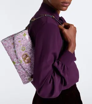 Valentino Garavani Devain Small Floral Jacquard Shoulder Bag