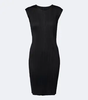 Issey Miyake Basics Pleated Minidress - Black