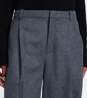Vince Camille Wool-blend Flannel Wide-leg Pants