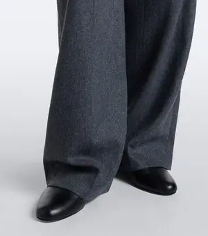 Vince Camille Wool-blend Flannel Wide-leg Pants