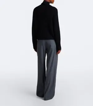 Vince Camille Wool-blend Flannel Wide-leg Pants