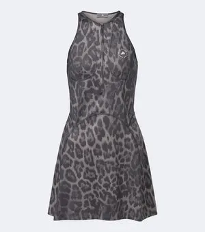 Adidas By Stella McCartney Truepurpose Leopard-print Minidress - Grey