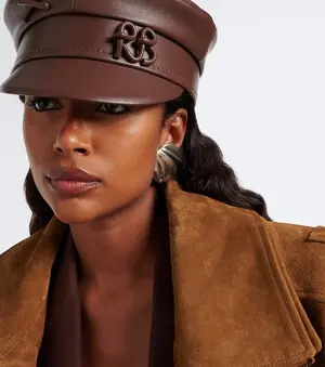 Ruslan Baginskiy Logo Leather Newsboy Cap
