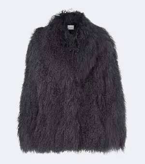 YVES SALOMON Oversized Shearling Jacket - Grey