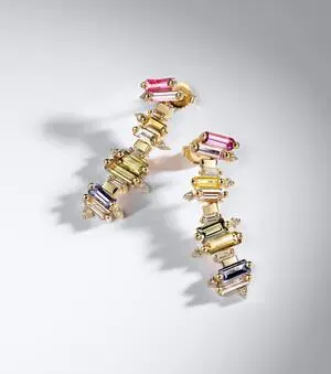 SUZANNE KALAN 18kt Drop Earrings With Sapphires And Diamonds