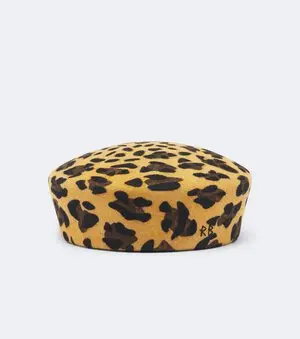 Ruslan Baginskiy Logo Wool Leopard-print Hat - Brown