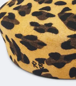 Ruslan Baginskiy Logo Wool Leopard-print Hat