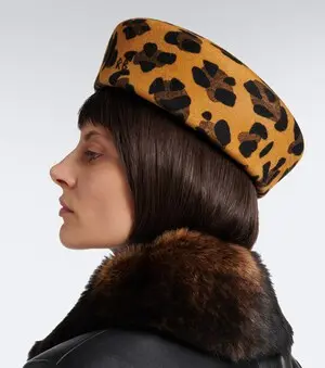 Ruslan Baginskiy Logo Wool Leopard-print Hat