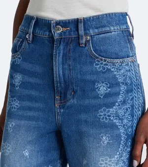 Veronica Beard Taylor Printed Wide-leg Jean