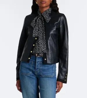 Vince Suede-trimmed Leather Jacket
