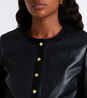 Vince Suede-trimmed Leather Jacket
