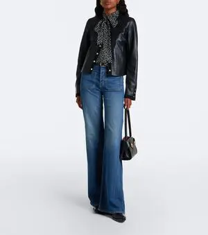 Vince Suede-trimmed Leather Jacket