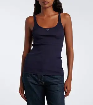 Prada Ribbed-knit Silk Tank Top