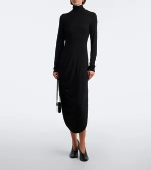Proenza Schouler Imogen Draped Gathered Jersey Midi Dress