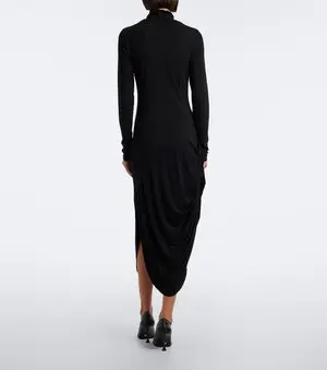 Proenza Schouler Imogen Draped Gathered Jersey Midi Dress