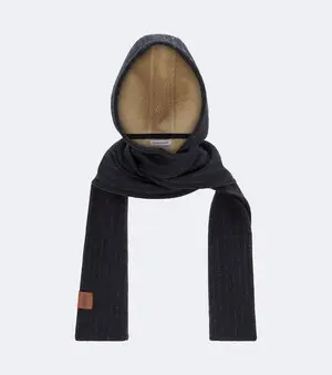 Ruslan Baginskiy Striped Wool-blend Hood