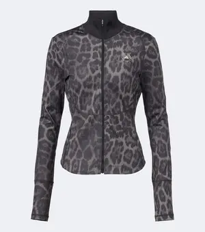 Adidas By Stella McCartney Truepurpose Leopard-print Technical Jacket - Grey