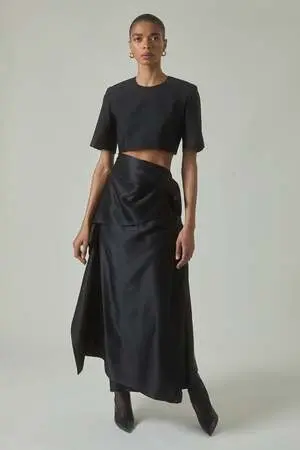 HEIRLOME Rosario Skirt In Satin - Black