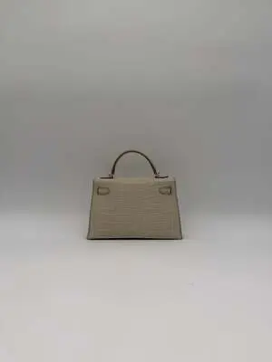 Hermès Mini Kelly Beton Matte Croc Permabrass Hardware