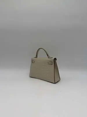 Hermès Mini Kelly Beton Matte Croc Permabrass Hardware