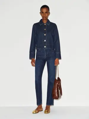 REFORMATION Mazy Cropped Denim Jacket