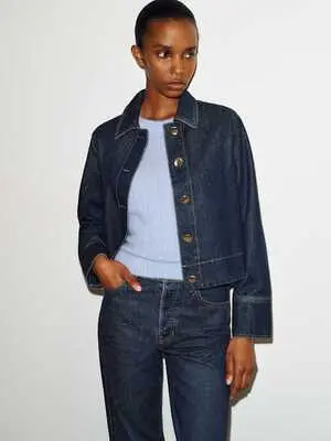 REFORMATION Mazy Cropped Denim Jacket
