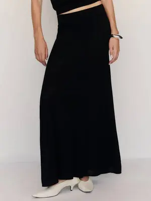 REFORMATION Danielle Regenerative Merino Skirt - Black