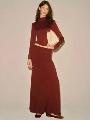 REFORMATION Danielle Regenerative Merino Skirt Red
