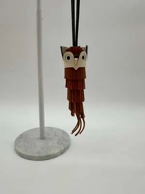 Hermès Chouette Owl Charm Gold Pain D'épice Noir Nata Blanc Milo Swift And Epsom - Multi
