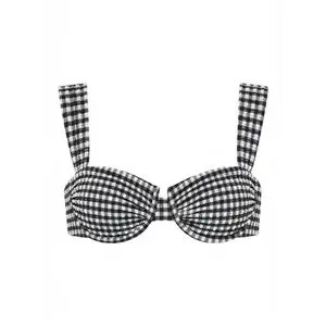 MONTCE Black & White Micro Gingham Bella Bikini Top - Black/white