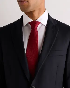Quince 100% Silk Grenadine Neck Tie - Salsa