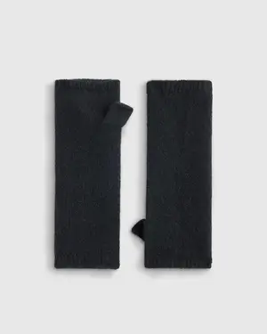 Quince Women's Mongolian Cashmere Fingerless Glove Black