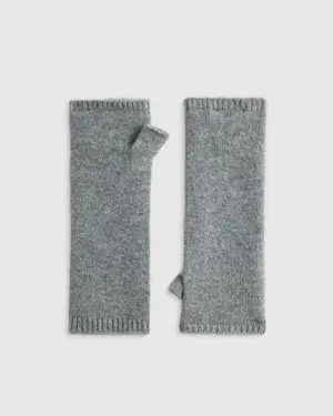 Quince Mongolian Cashmere Fingerless Gloves - Heather Grey