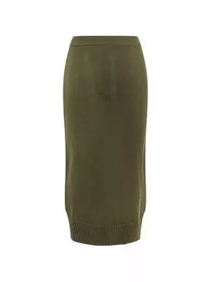 Victoria Beckham Ribbed-knit Asymmetric-hem Midi Skirt