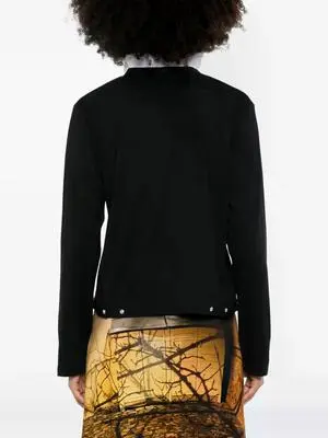 AGNES B. Frilled Collar Cardigan