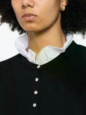 AGNES B. Frilled Collar Cardigan
