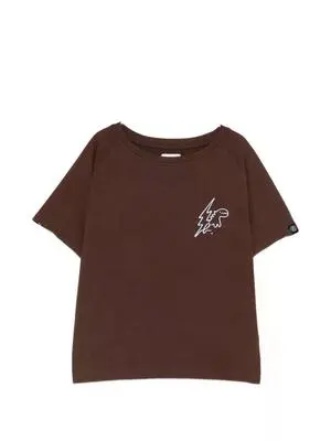 AGNES B. Embroidered Icons T-shirt - Brown