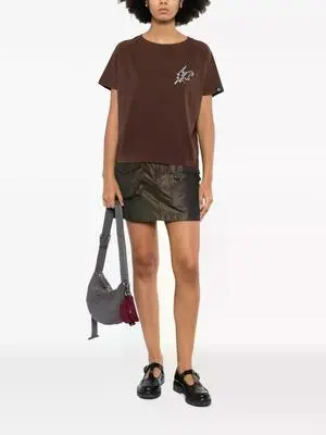 AGNES B. Embroidered Icons T-shirt - Brown