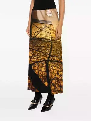 AGNES B. Amande Graphic Print Ankle Length Skirt