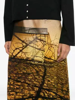 AGNES B. Amande Graphic Print Ankle Length Skirt
