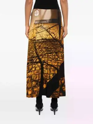 AGNES B. Amande Graphic Print Ankle Length Skirt