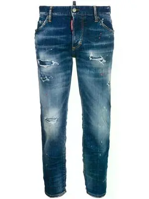 Dsquared2 Boyfriend Cropped Jeans - Blue