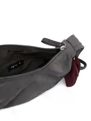 AGNES B. Jade Ruched Shoulder Bag - Grey