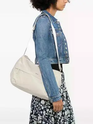 AGNES B. Logo Print Shoulder Bag - Neutrals