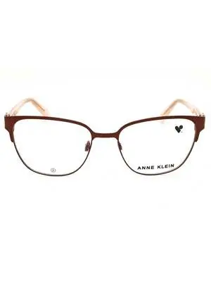 Anne Klein Rectangle Full Rim Eyeglasses - Mocha/clear Demo Lens