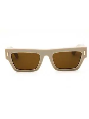Calvin Klein Rectangular Acetate Sunglasses - Beige/brown