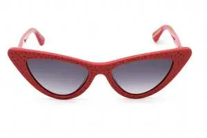 Guess Cat Eye Embellished Sunglasses - Red/smoke