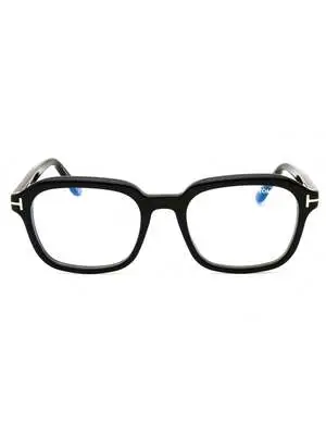 TOM FORD Oval Eyeglasses - Dark Havana/clear/blue-light Block Lens