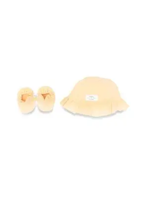 TEDDY & MINOU Mini Hat And Bootie Set - Yellow