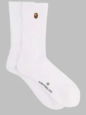 A BATHING APE Cotton Dress Socks For - White